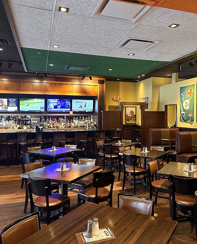 Cozy restaurants with warm wood and comfortable seating invite lingering conversations, where the TV is just background to the real entertainment—your dining companions.