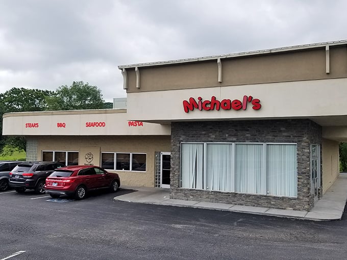 Michael's restaurant promises the holy trinity of Southern dining – steaks, BBQ, and seafood under one roof, no passport required.