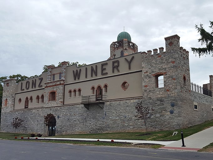 Castle of Catawba! Heineman's Winery's stone fortress houses island-grown grapes transformed into wines that capture Lake Erie's unique terroir.