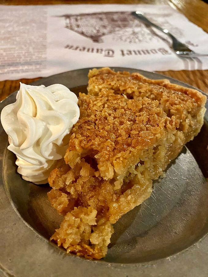 Oatmeal pie with whipped cream—the dessert equivalent of a warm hug from your grandmother, if your grandmother happened to be a genius pastry chef.