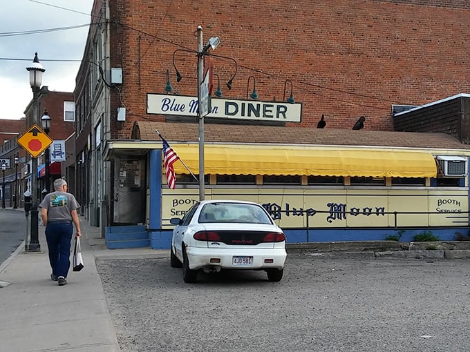 From the street, the Blue Moon looks exactly as a classic diner should—unpretentious, welcoming, and promising honest food at honest prices.