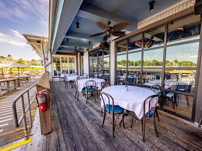 The outdoor patio offers front-row seats to Florida's best show: sunshine dancing on water while you contemplate a second helping of crab cakes.