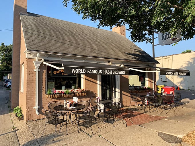 Outdoor seating extends the dining experience, where fresh air enhances every bite of breakfast perfection.