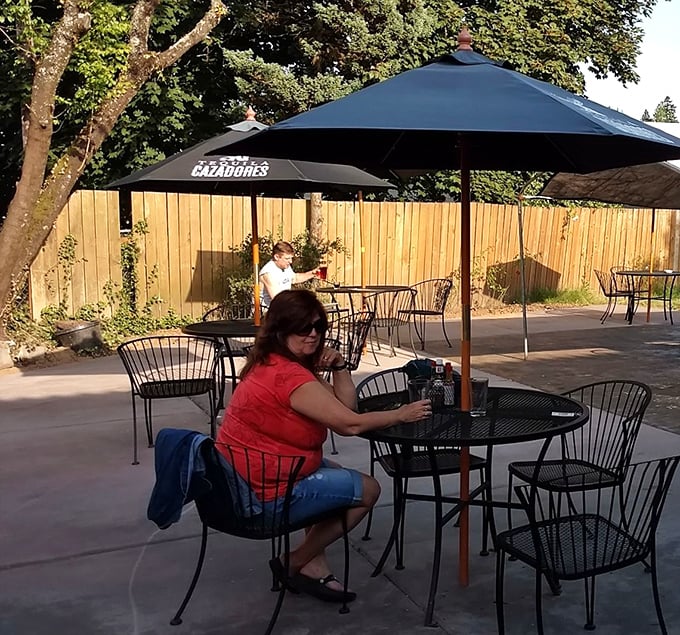 The outdoor patio offers a sunny escape for those rare perfect Portland days, when fresh air makes the chicken taste even better.