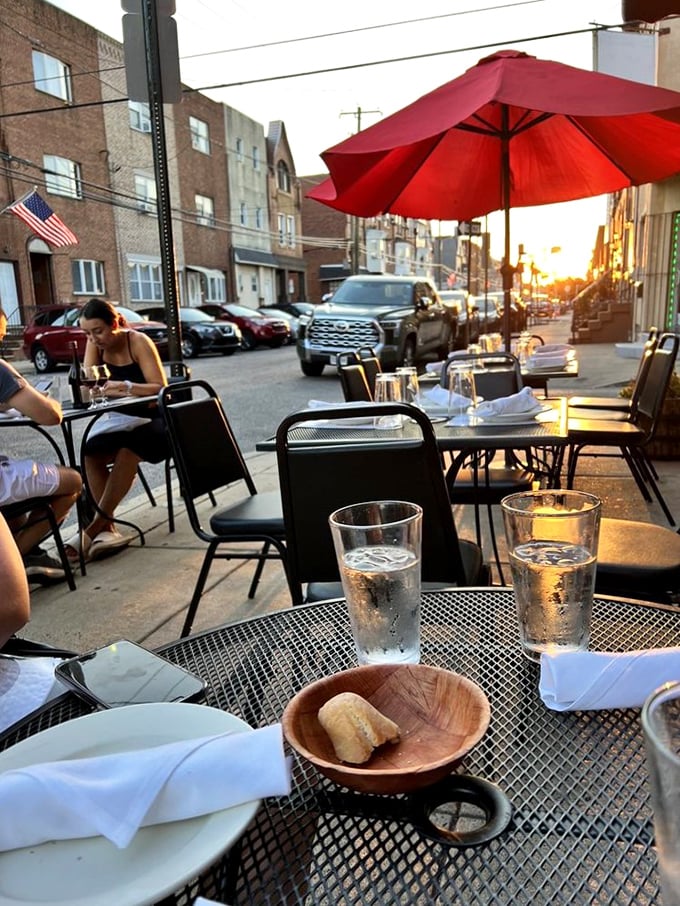 Outdoor seating that turns a Philadelphia sidewalk into a Roman piazza. Add bread, water, and good company – suddenly you're living the dolce vita in Pennsylvania.