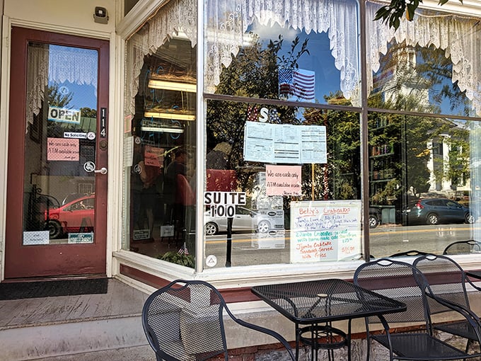 Window specials advertise daily offerings—check that chalkboard before you commit to your usual order inside.