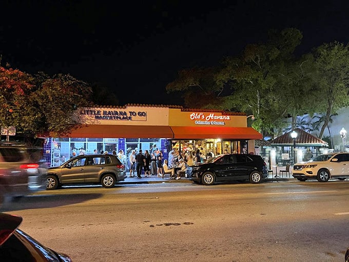 The outdoor patio, with its fountain and greenery, offers the perfect setting to debate which was better—the ropa vieja or those life-changing masitas.