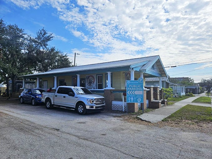 The modest exterior hides barbecue greatness within, proving once again that you should never judge a restaurant by its siding.