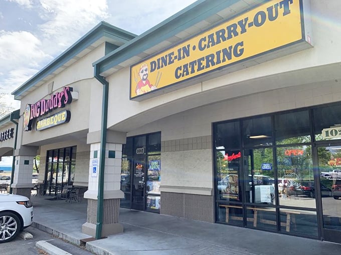 The unassuming storefront hides culinary treasures within—like finding a leather-bound first edition at a garage sale, the exterior belies the richness inside. 