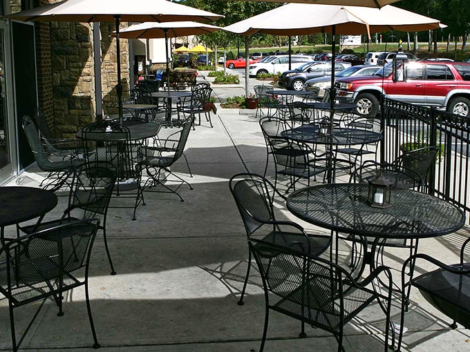 Outdoor seating for those Florida days when air conditioning feels like a crime against beautiful weather.