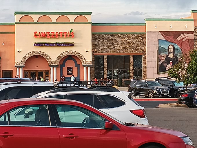 Even from the parking lot, Cinzzetti's stands out with its Mona Lisa mural—a wink that says, "Yes, we take Italian food seriously."