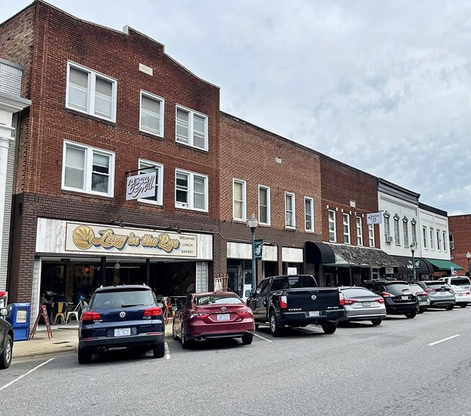 Downtown Sylva's historic buildings provide the perfect backdrop for Lucy in the Rye—a breakfast spot worth circling the block for parking.