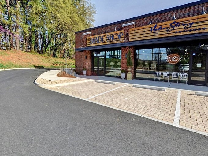 Even the parking lot at Helen Story Antiques is tastefully designed—because your treasure hunt should begin before you enter.