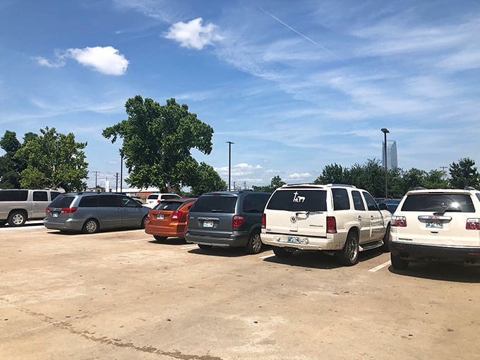 Even the parking lot tells a story—filled with vehicles ready to transport newfound treasures home. Every car represents someone's successful hunting expedition.