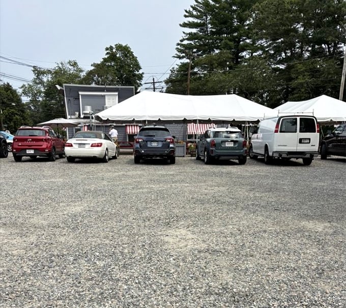 A packed parking lot tells the whole story – when locals and tourists alike agree on something, you know it's the real deal.