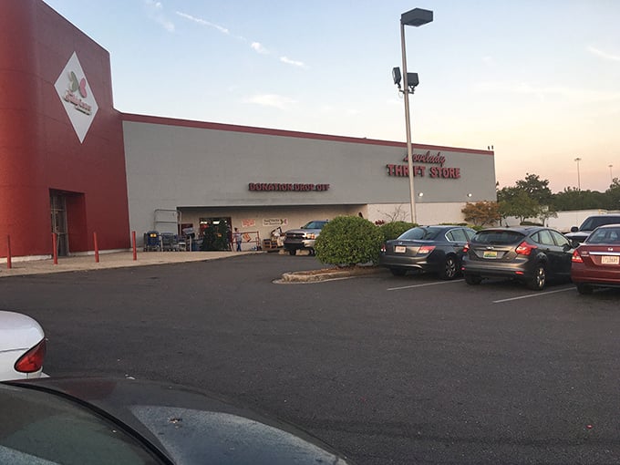 As the Alabama sun sets, Lovelady Thrift Store stands ready for tomorrow's treasure hunters, its donation drop-off a reminder that the inventory refreshes constantly.