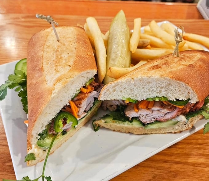 Fresh flavors packed into crusty bread—it's like a vacation to Vietnam without leaving your Baltimore seat.