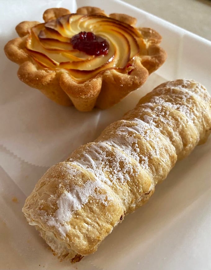 This isn't just dessert—it's the grand finale your meal deserves. The delicate pastry and creamy filling perform a perfect duet of textures and sweetness.