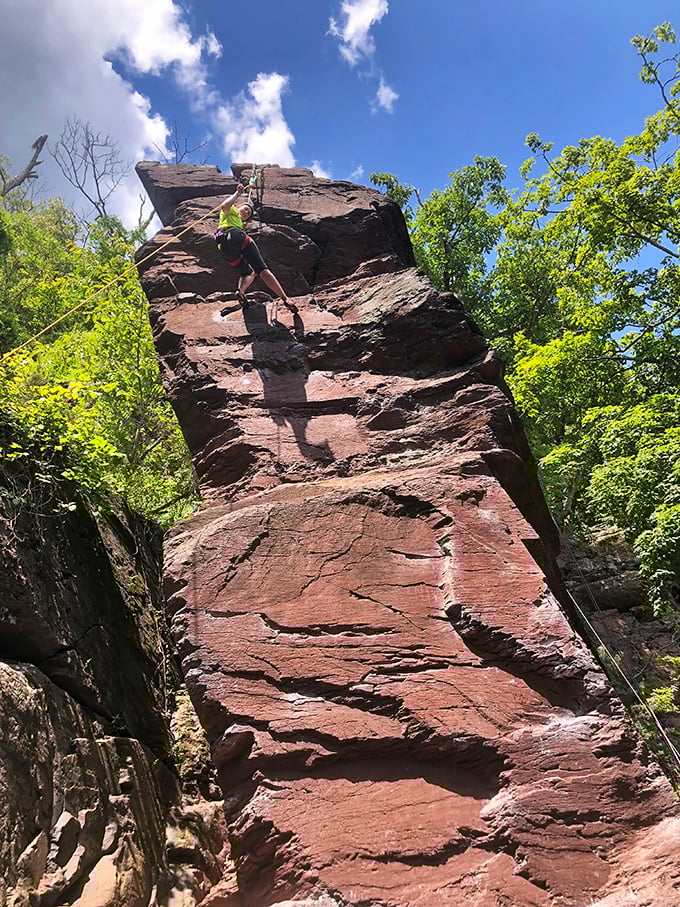 Rock climbers test their mettle against vertical challenges. When your gym routine feels boring, Ralph Stover offers nature's ultimate StairMaster.