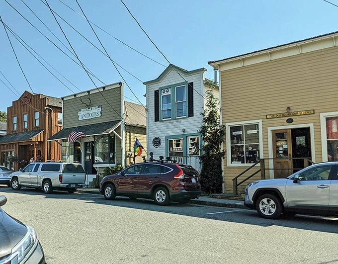 These historic storefronts aren't a theme park recreation – they're the genuine article, housing businesses that have survived by understanding what "community" really means.