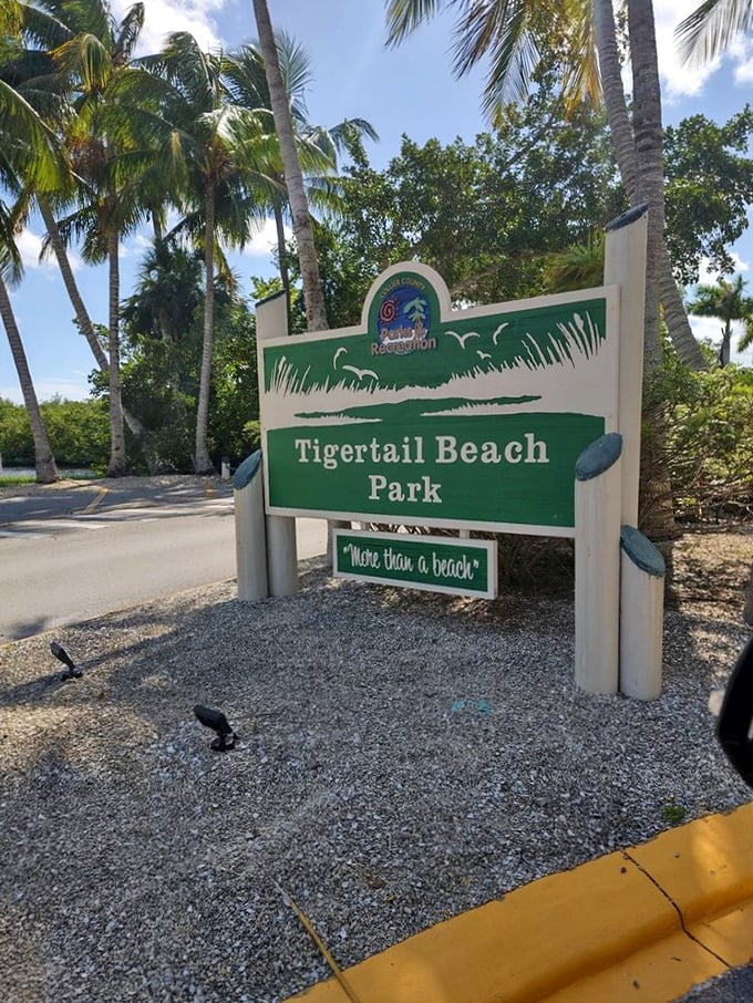 "More than a beach" indeed! The entrance sign understates what awaits—a Florida coastal experience that defies the typical tourist brochure.