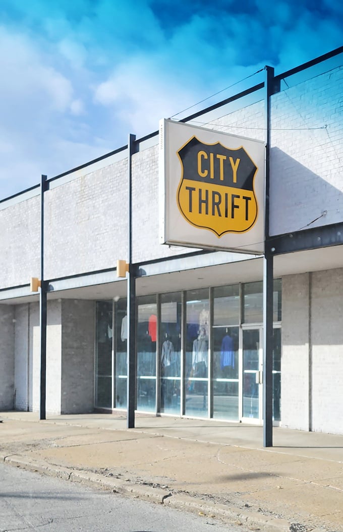 City Thrift's clean, modern exterior belies the treasure cave within. Like a mullet haircut: business in the front, party on the inside.