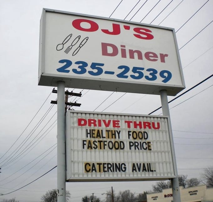 The sign promises "Healthy Food, Fastfood Price"—but what it doesn't mention is the side order of community and belonging that comes with every meal.
