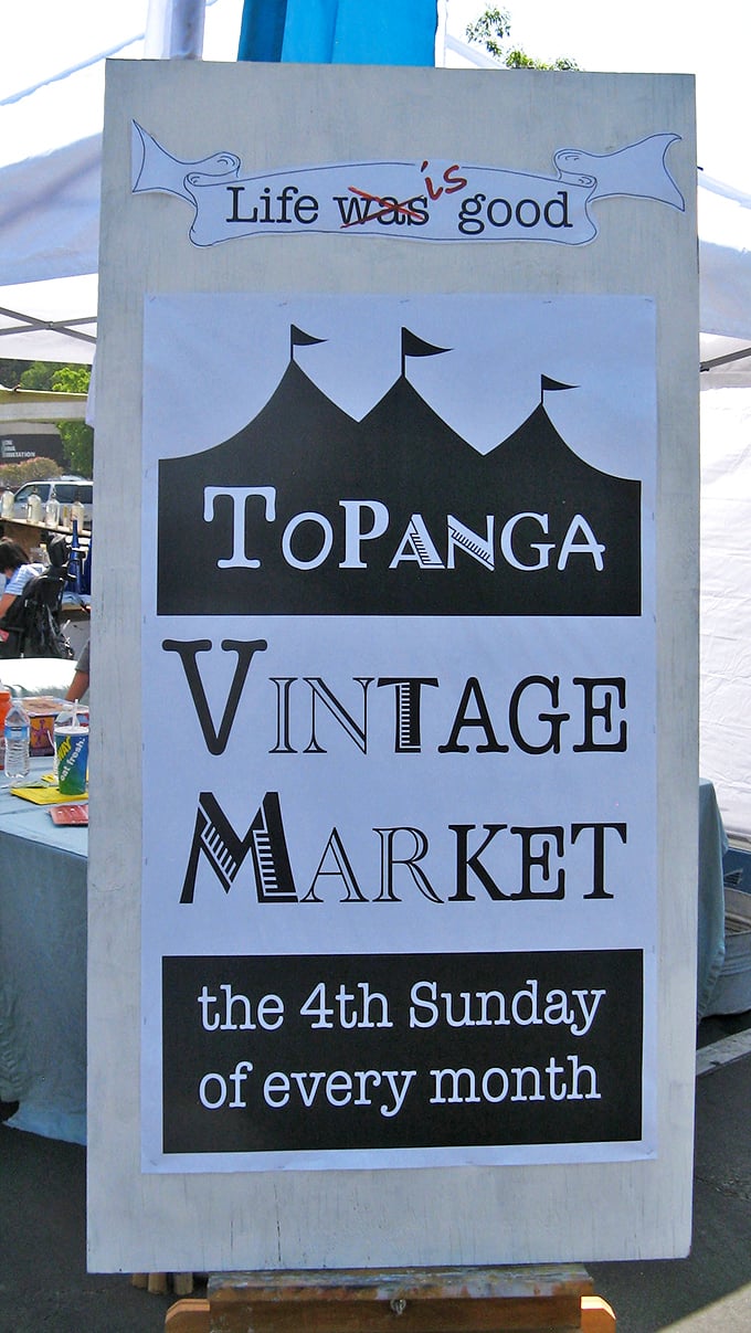 "Life is good" indeed at Topanga Vintage Market. The fourth Sunday of every month, treasure hunters gather for the ultimate California score.