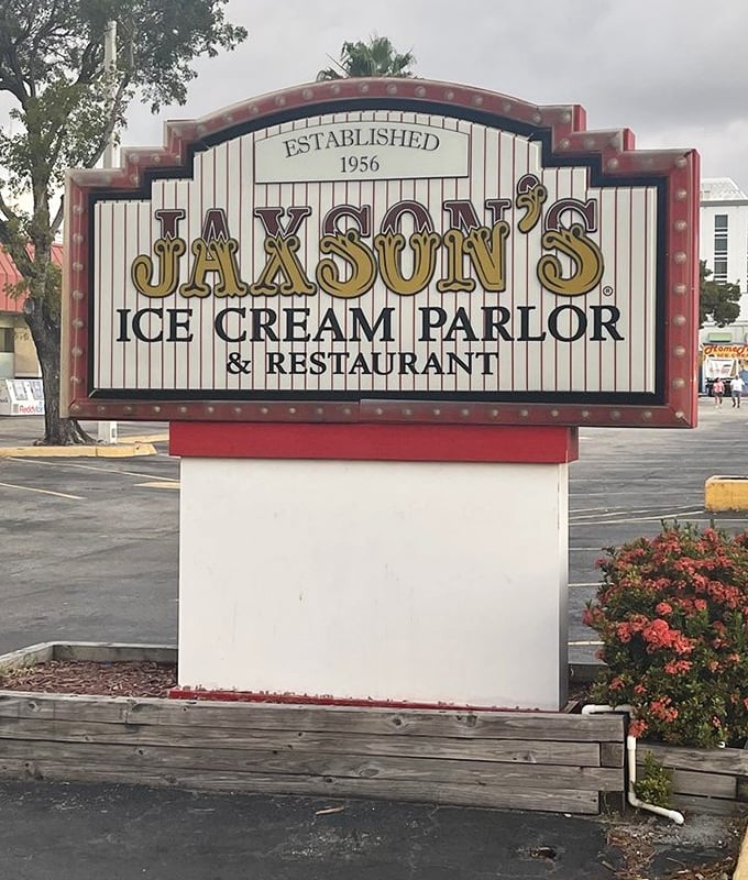 Established 1956, and still causing sweet tooth emergencies decades later. This sign doesn't just mark a location—it marks a Florida institution.