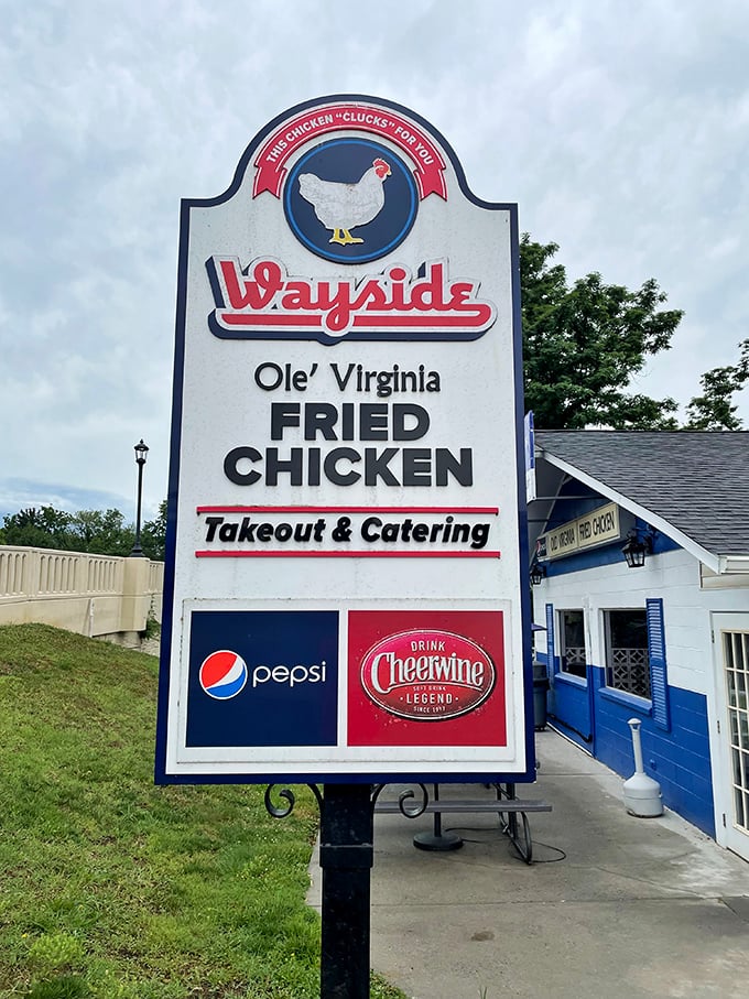 The sign says it all: "Ole' Virginia Fried Chicken" isn't just a description—it's a heritage, a tradition, and your next meal all in one.