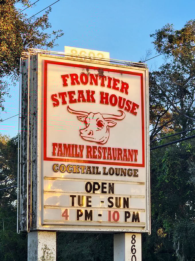 The roadside beacon that guides hungry travelers to beefy paradise. Open Tuesday through Sunday—plan accordingly or face the consequences of craving!