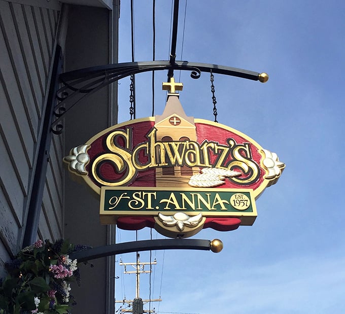 A sign of good things. The ornate Schwarz's sign has guided hungry travelers to this St. Anna landmark since 1957.
