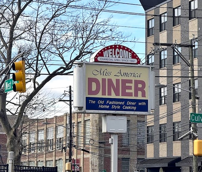 The sign says it all: "The Old Fashioned Diner with Home Style Cooking." No false advertising, just a promise kept meal after meal.