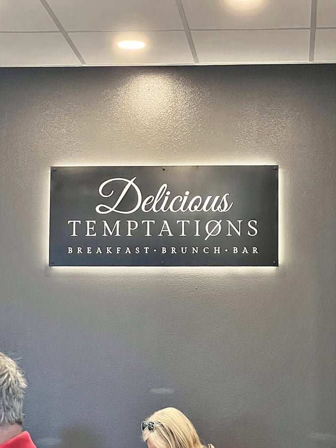 The illuminated sign says it all – this isn't just breakfast, it's a temptation worth giving into, again and again.
