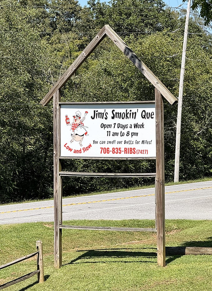 "You can smell our butts for miles!" proclaims the roadside sign—a promise and a warning that you're about to experience something memorable.