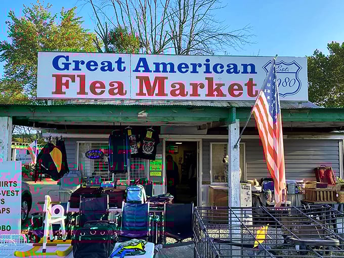 The welcoming storefront promises exactly what it delivers: an authentically American shopping experience that never gets old.