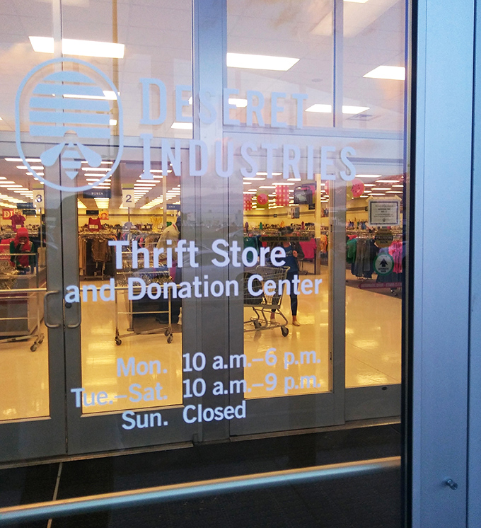 The welcoming entrance announces operating hours like a promise – six days a week to hunt for bargains that make both your home and conscience feel good.