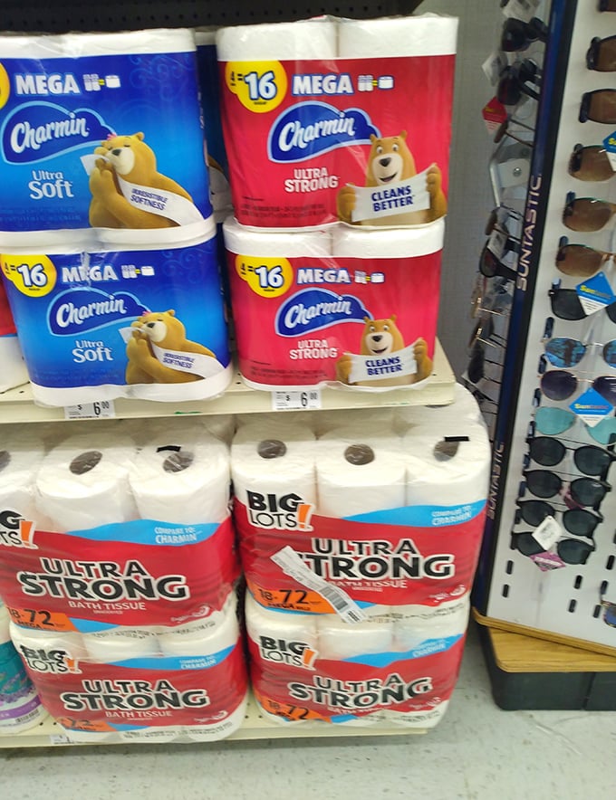 The toilet paper aisle – where pandemic shopping PTSD meets everyday necessity, and brand names come with smaller price tags.
