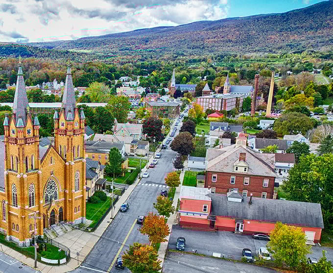 Adams nestles into the Berkshire landscape like it was always meant to be there, where church spires and autumn colors create postcard-perfect vistas.