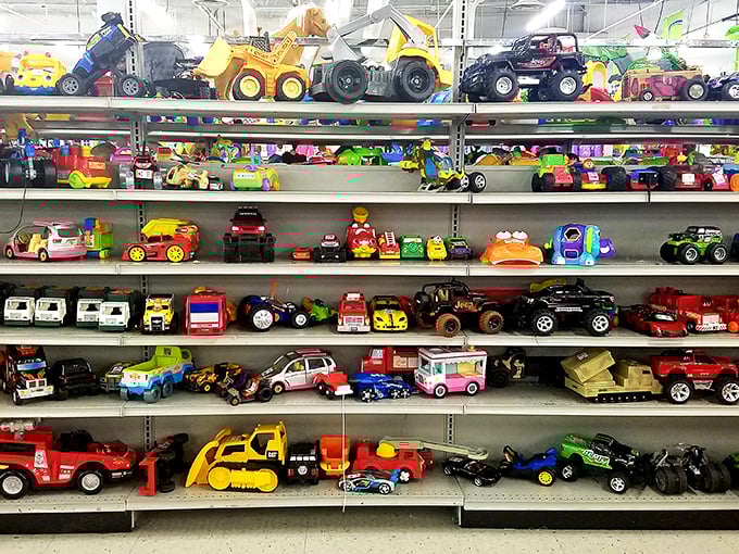 Toy story: where plastic heroes await new adventures. These well-loved vehicles have miles left to travel across living room floors and backyard battlefields.