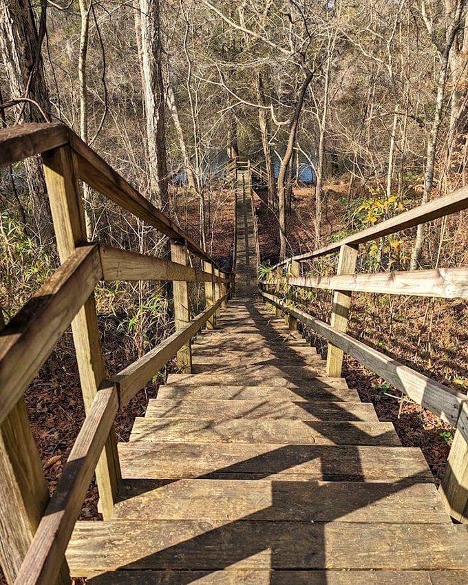 These steps lead down to the river and possibly your best day ever. The return trip might leave you breathless, but so will the views.