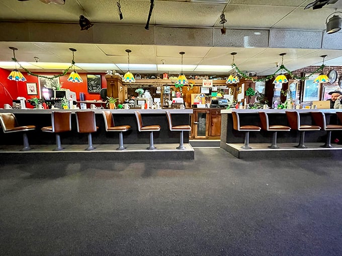 The counter where regulars perch like birds on a wire, watching the morning unfold. Those swivel stools have heard more Portland stories than any therapist in town.