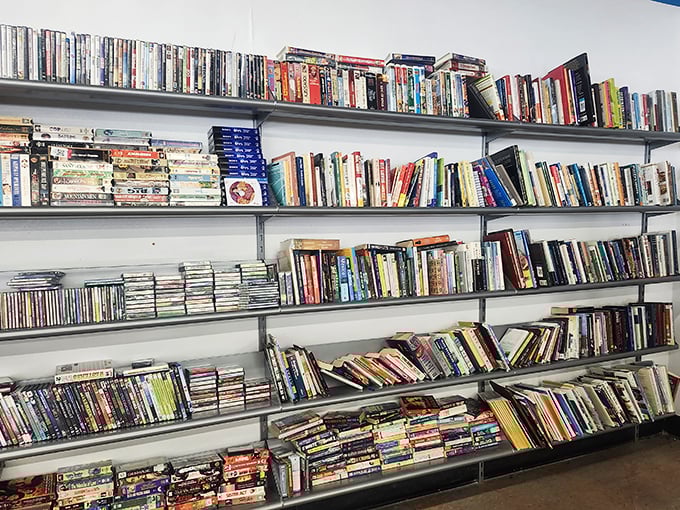 The literary corner – where dog-eared paperbacks and forgotten bestsellers offer adventures at a fraction of their original price.