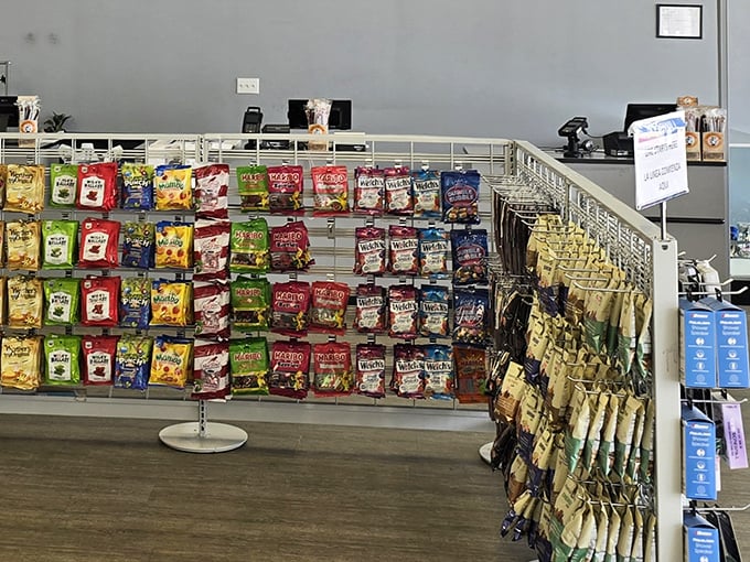 Snack attack at checkout! Because treasure hunting builds an appetite that only impulse-purchased cheese crackers can satisfy.
