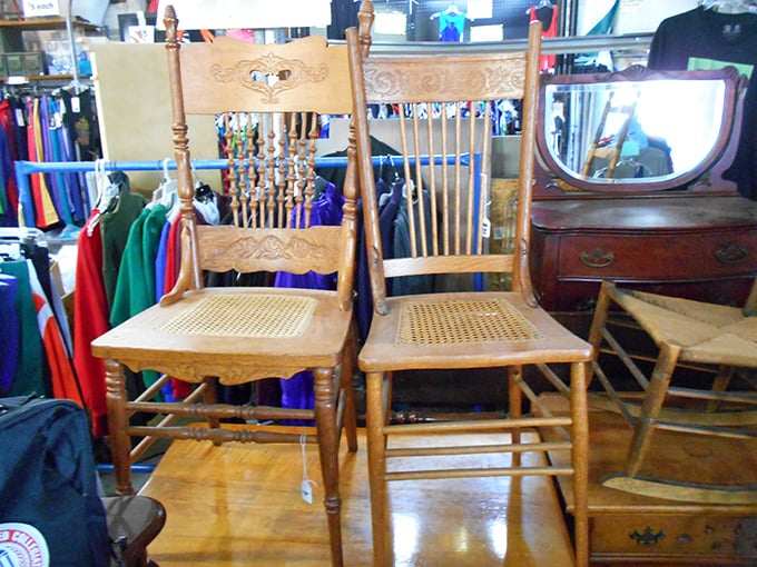 These vintage cane-seat chairs have witnessed decades of family dinners and conversations—just waiting for their next chapter to begin.