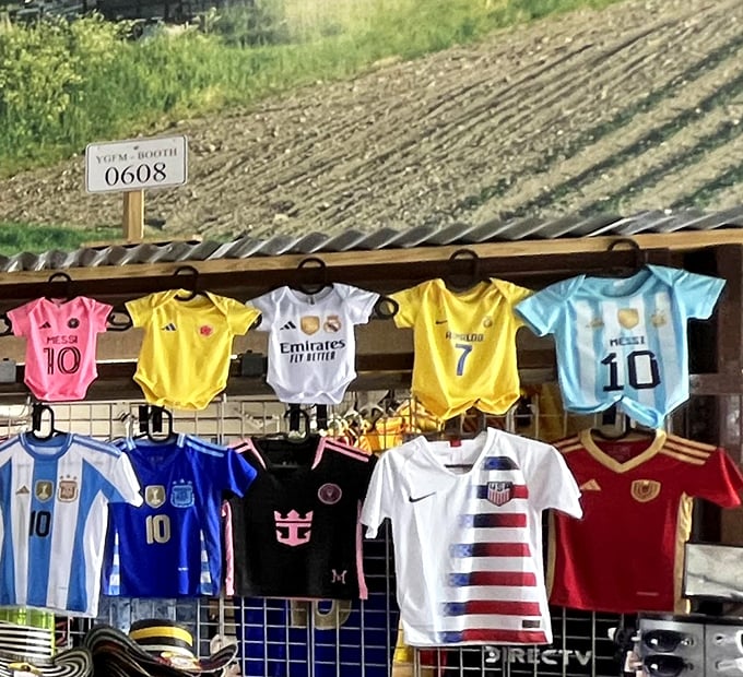 Soccer jerseys for the tiniest fans—because it's never too early to start supporting your team while looking adorably sporty at farmers market outings.