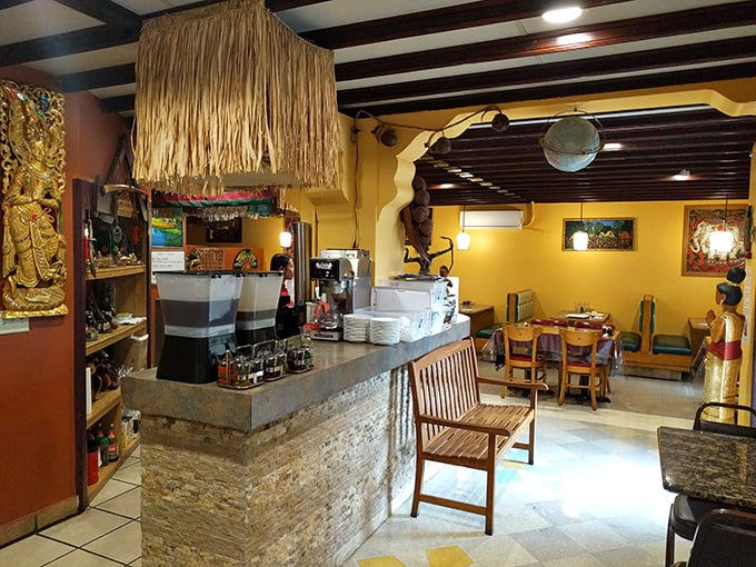 The counter area feels like stepping into a family-run spot in Bangkok—casual, authentic, and promising the kind of meal that creates return customers.