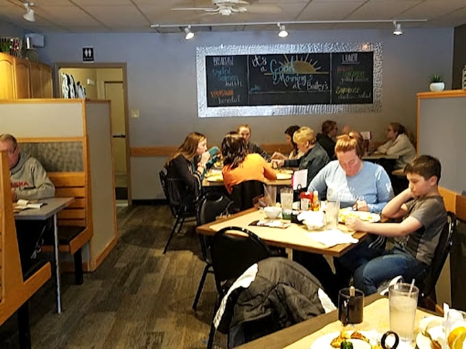The dining room hums with conversation and clinking silverware—a community gathering spot where breakfast traditions are honored and new memories are made.