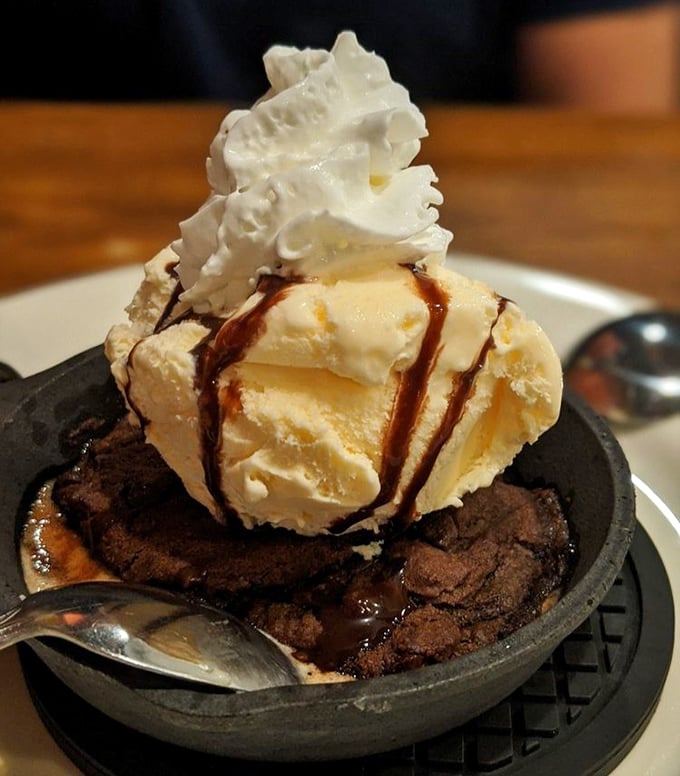 This skillet cookie topped with ice cream isn't just dessert—it's the grand finale your taste buds deserve after a memorable meal.