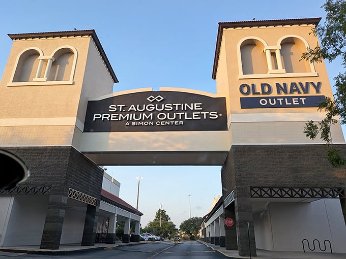 Those twin towers flanking the entrance aren't just for show—they're your gateway to retail redemption and serious savings.